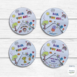 Father's Day Coloring Spin Wheel | Spinner Craft for Kids | Printable ...