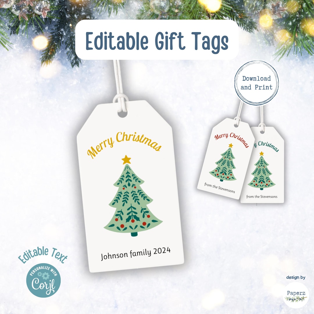 Editable Christmas Gift Tag Template | Printable Holiday Gift Tags ...