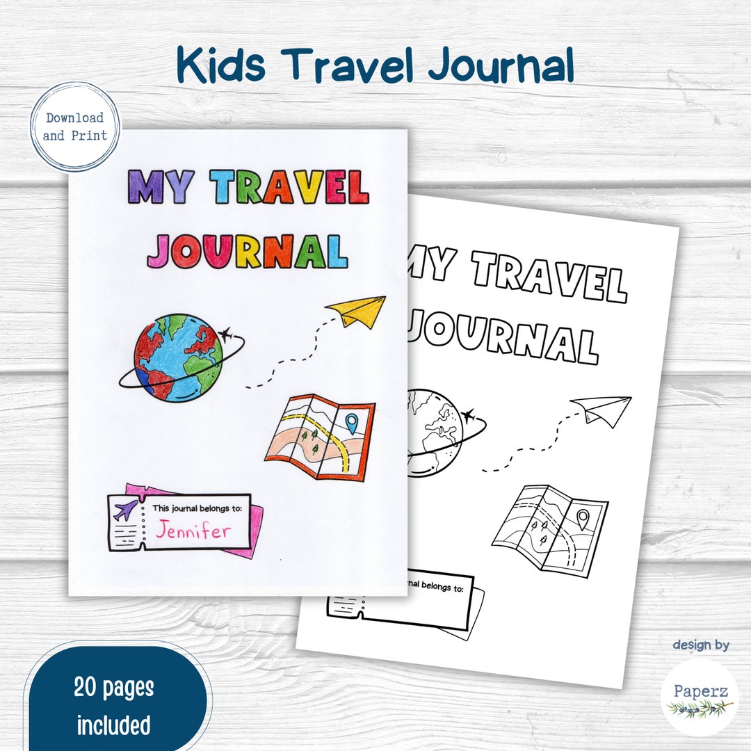Kids Printable Travel Holiday Vacation Journal, Vacation Memory Book ...
