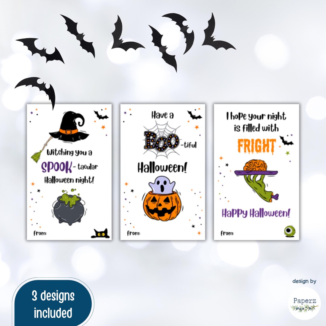 Halloween Gift Tag, Printable Tag, Trick or Treat Favor Bag Tag ...