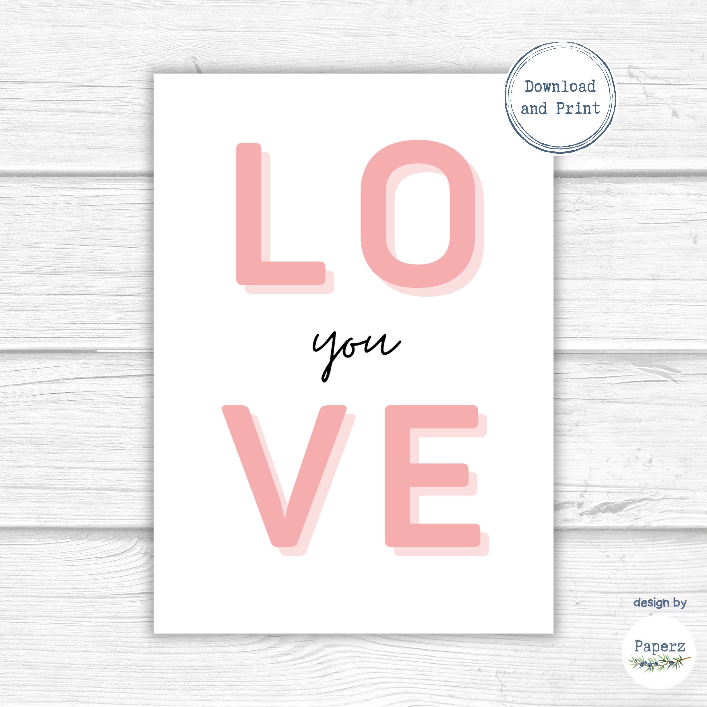 Printable Anniversary Card, Valentine Card Sweet & Simple Love Card for ...