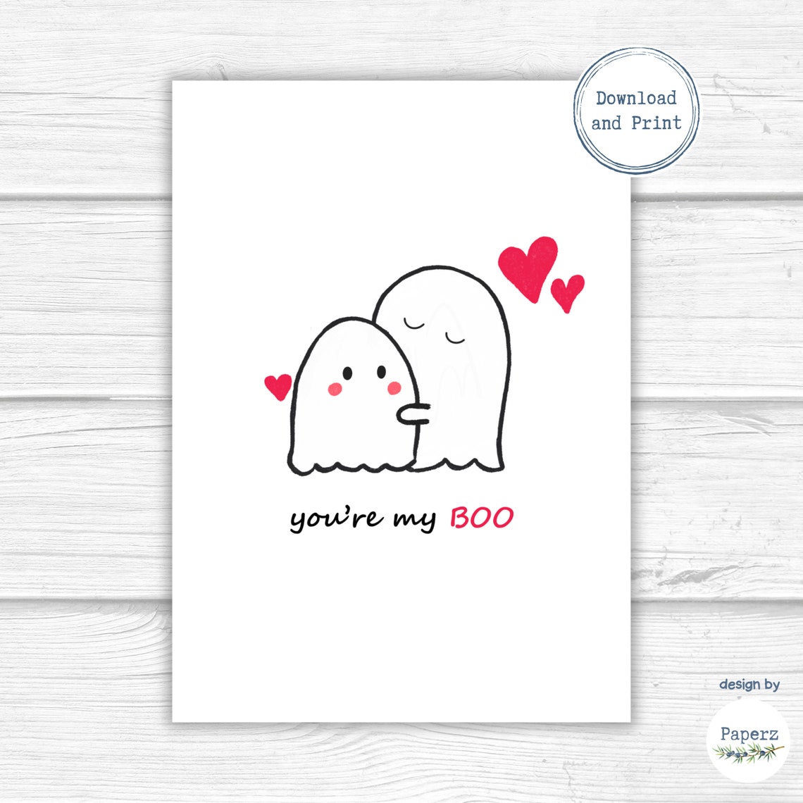 Printable Anniversary Card, Halloween Love Card, Sweet & Simple ...