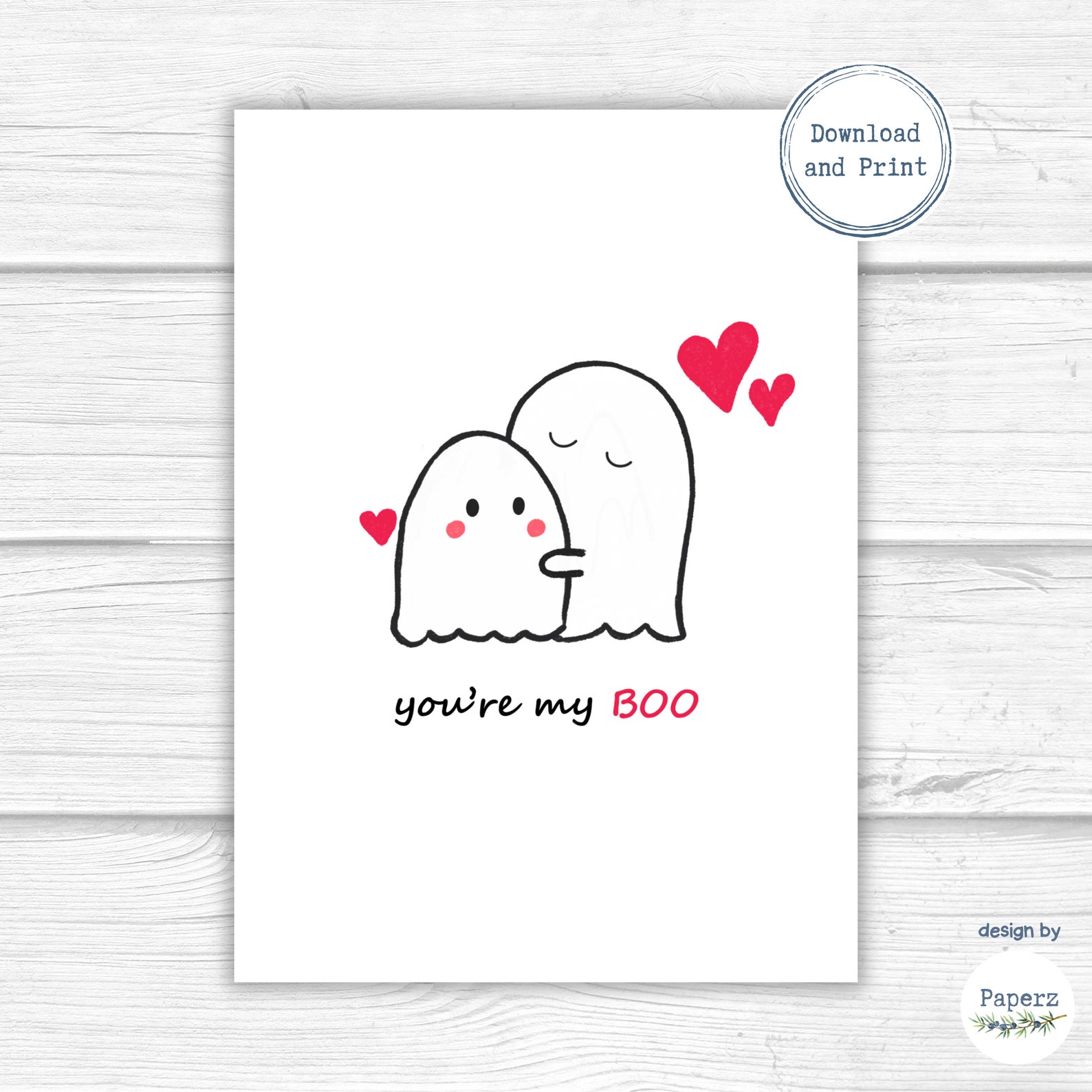 Printable Anniversary Card, Halloween Love Card, Sweet & Simple ...