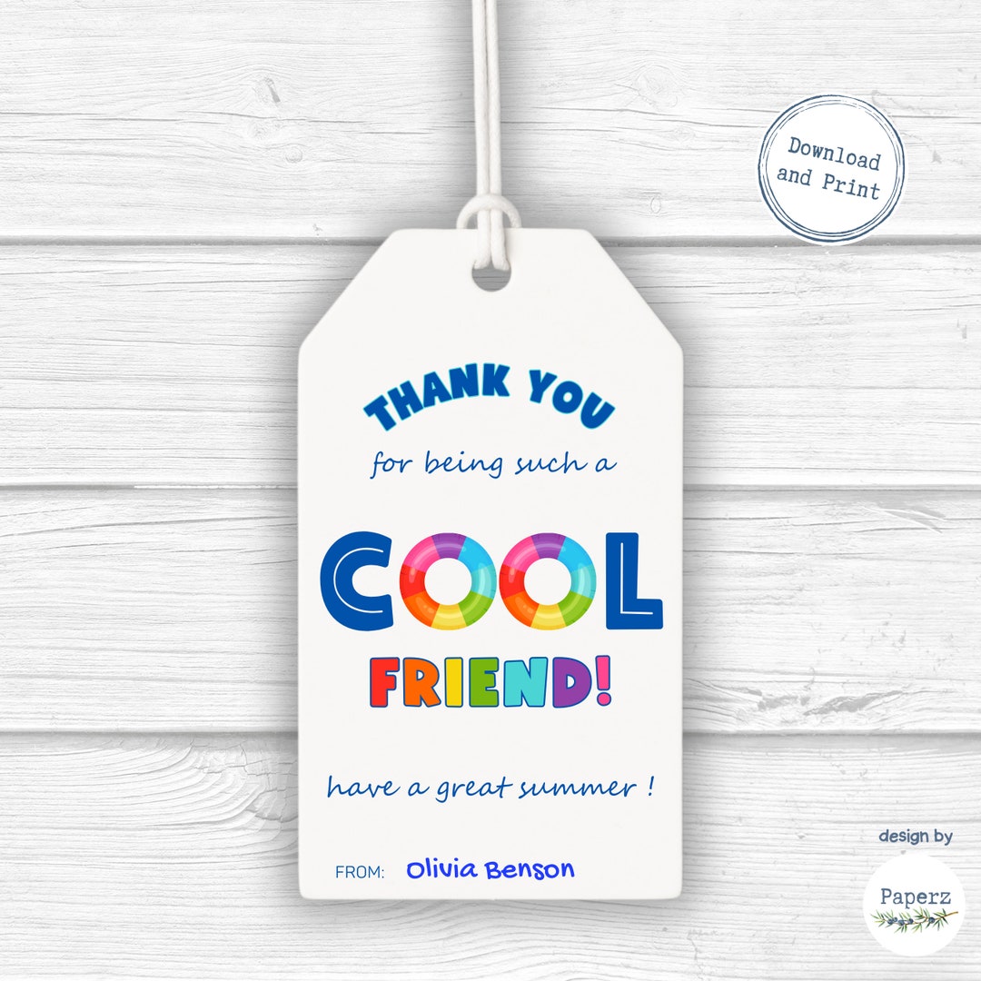 Last Day of School Tags, End of Year Classroom Gift Tags, Summer Party ...