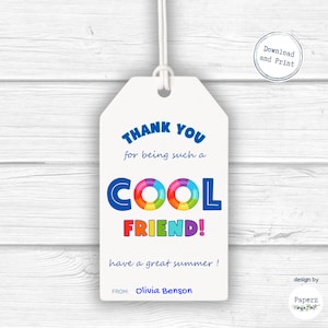 Last Day of School Tags, End of Year Classroom Gift Tags, Summer Party ...