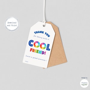 Last Day of School Tags, End of Year Classroom Gift Tags, Summer Party ...