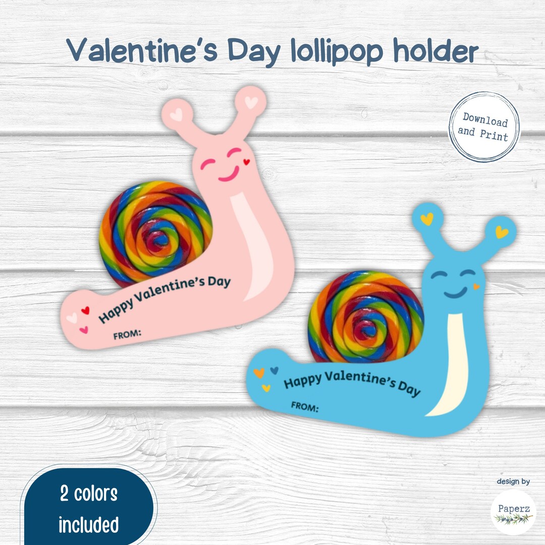 Lollipop Valentine Tags Kids Preschool Valentine Cute Classroom ...