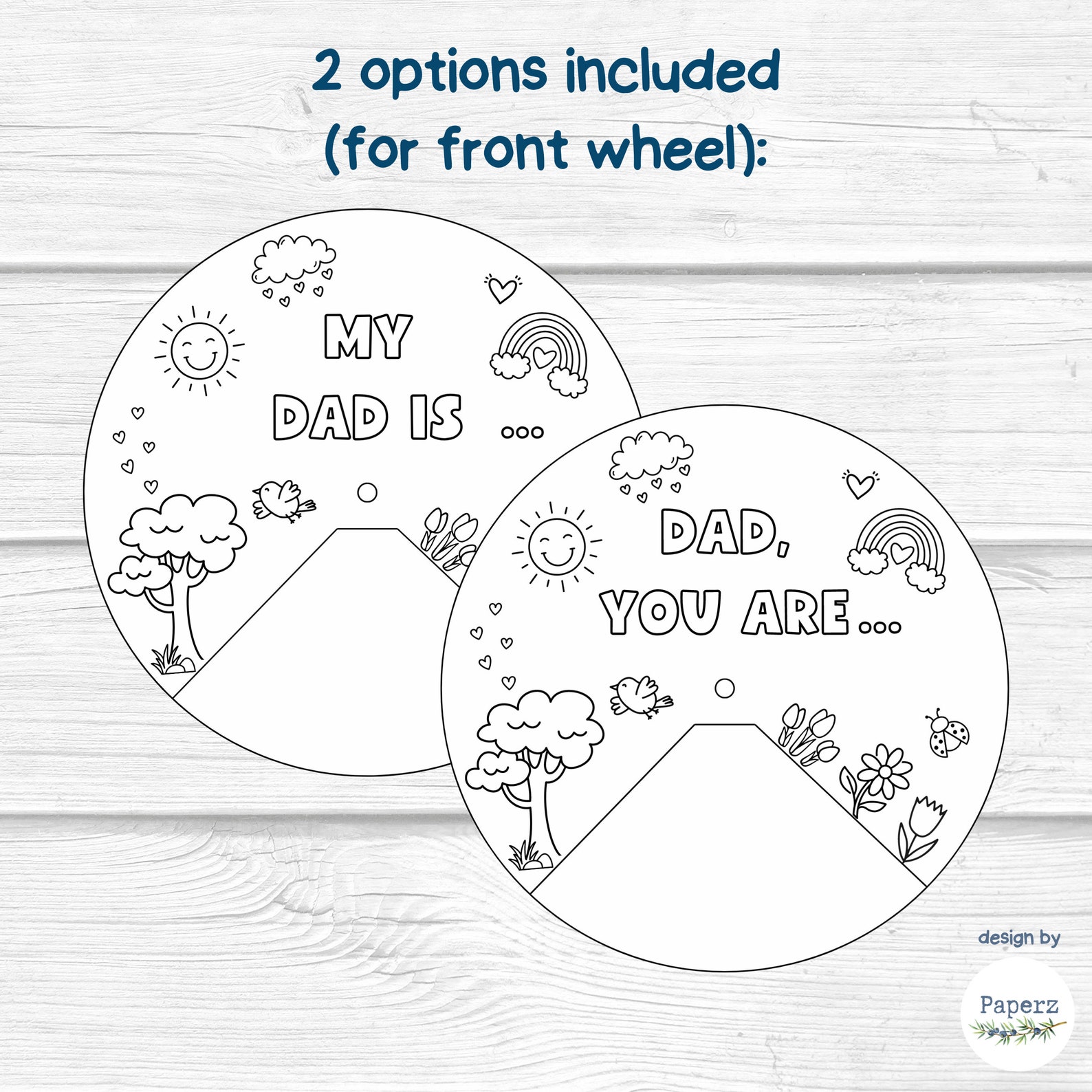 Father’s Day Spinner Craft for Kids | Printable Coloring Wheel Gift for ...