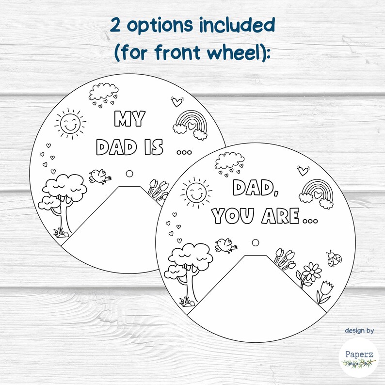 Father's Day Coloring Spin Wheel | Spinner Craft for Kids | Printable ...