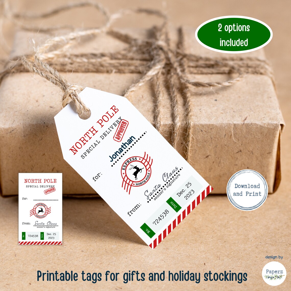 Printable North Pole Special Delivery Tags Christmas Labels for ...