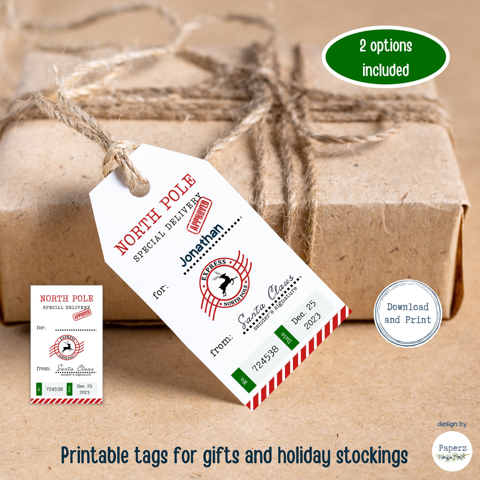 Printable North Pole Special Delivery Tags Christmas Labels for ...