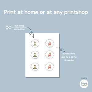 Printable Christmas Gift Tag Template, Cute Editable Holiday Reindeer ...