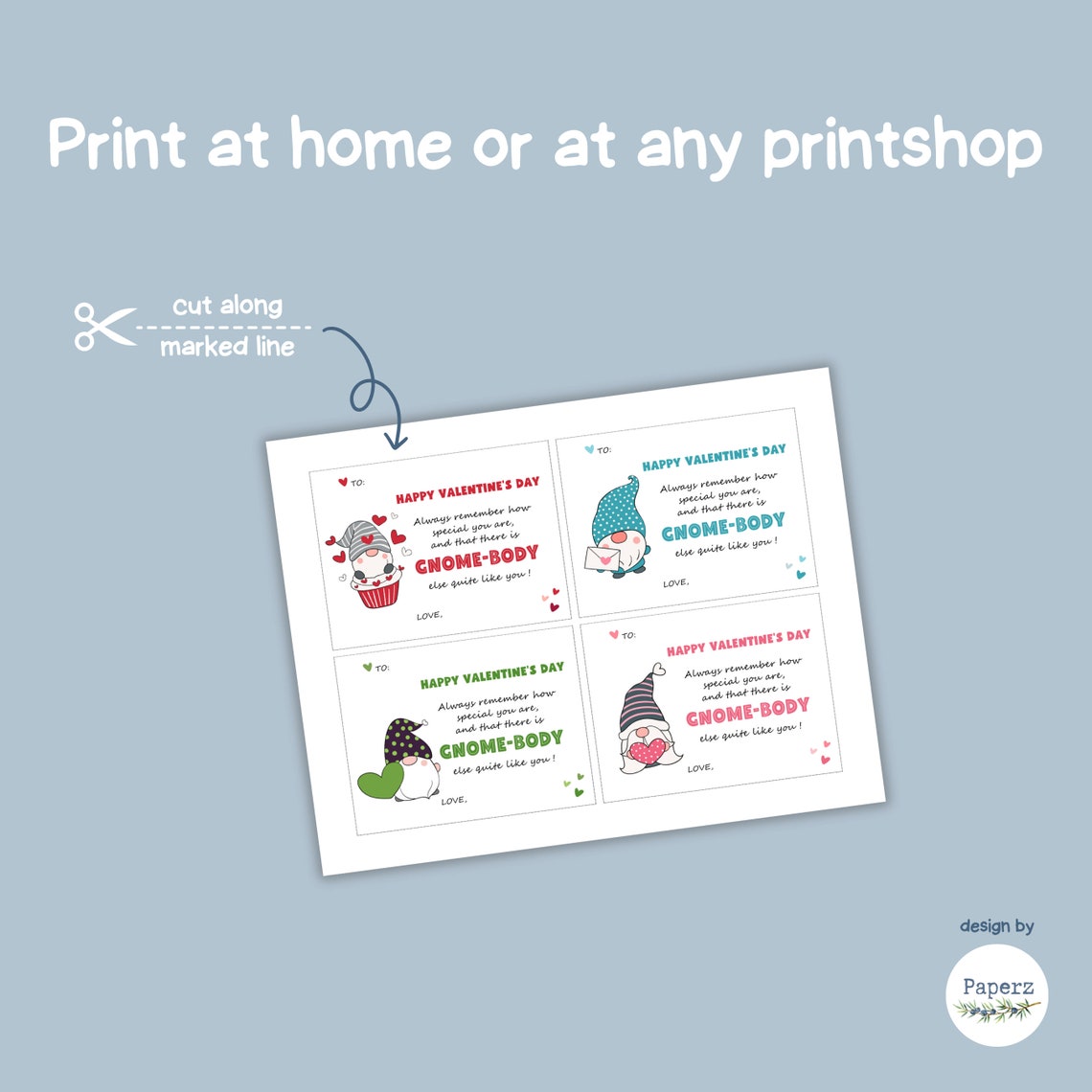 Valentine's Day Cards for Students From Teacher Teacher's Printable DIY ...