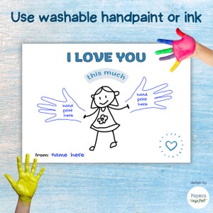 Handprint Art DIY Gift: Mother's Day, Father's Day Keepsake (digital ...