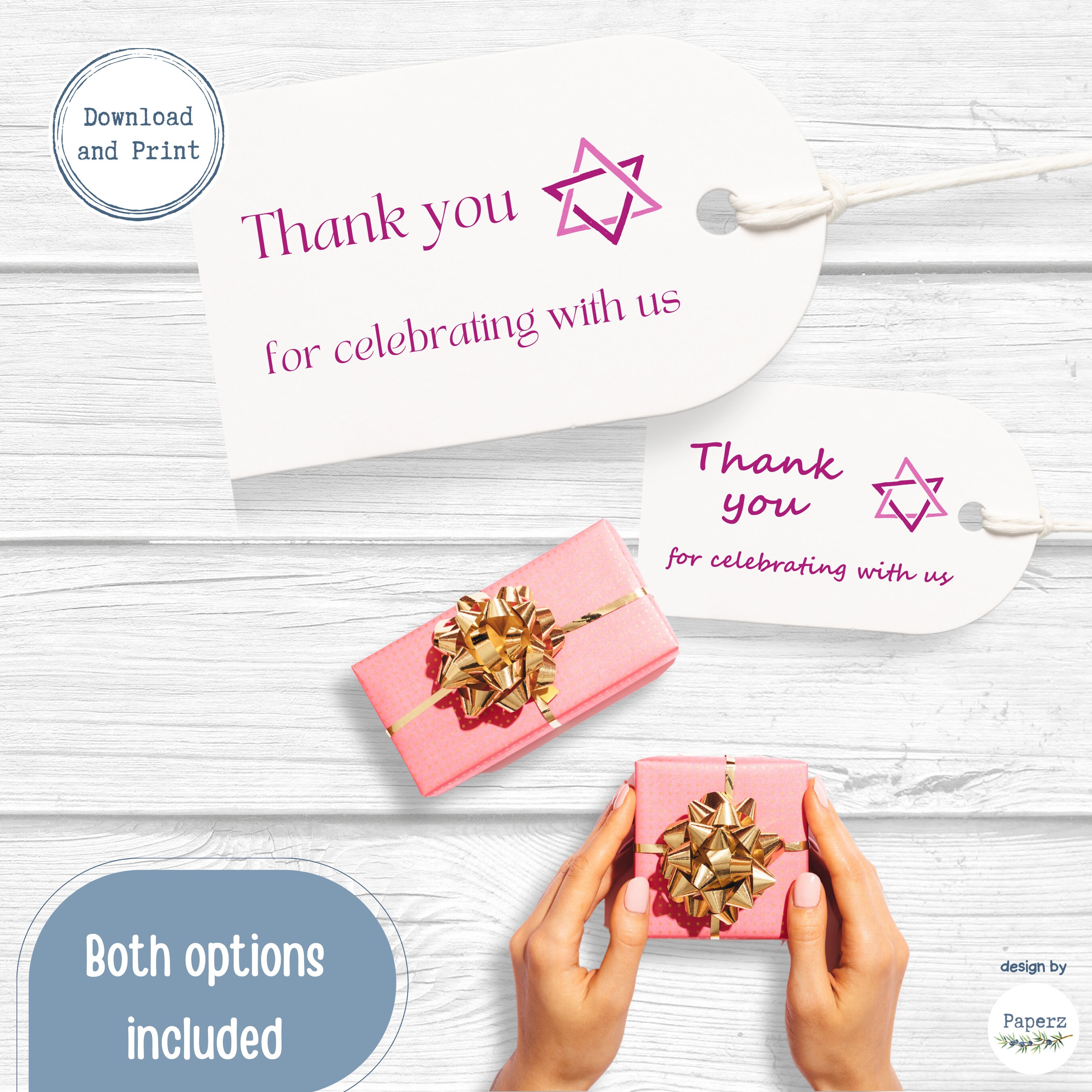 Bat Mitzvah Favor Tags, Thank You Tags, Gift Tags, Jewish Celebration ...