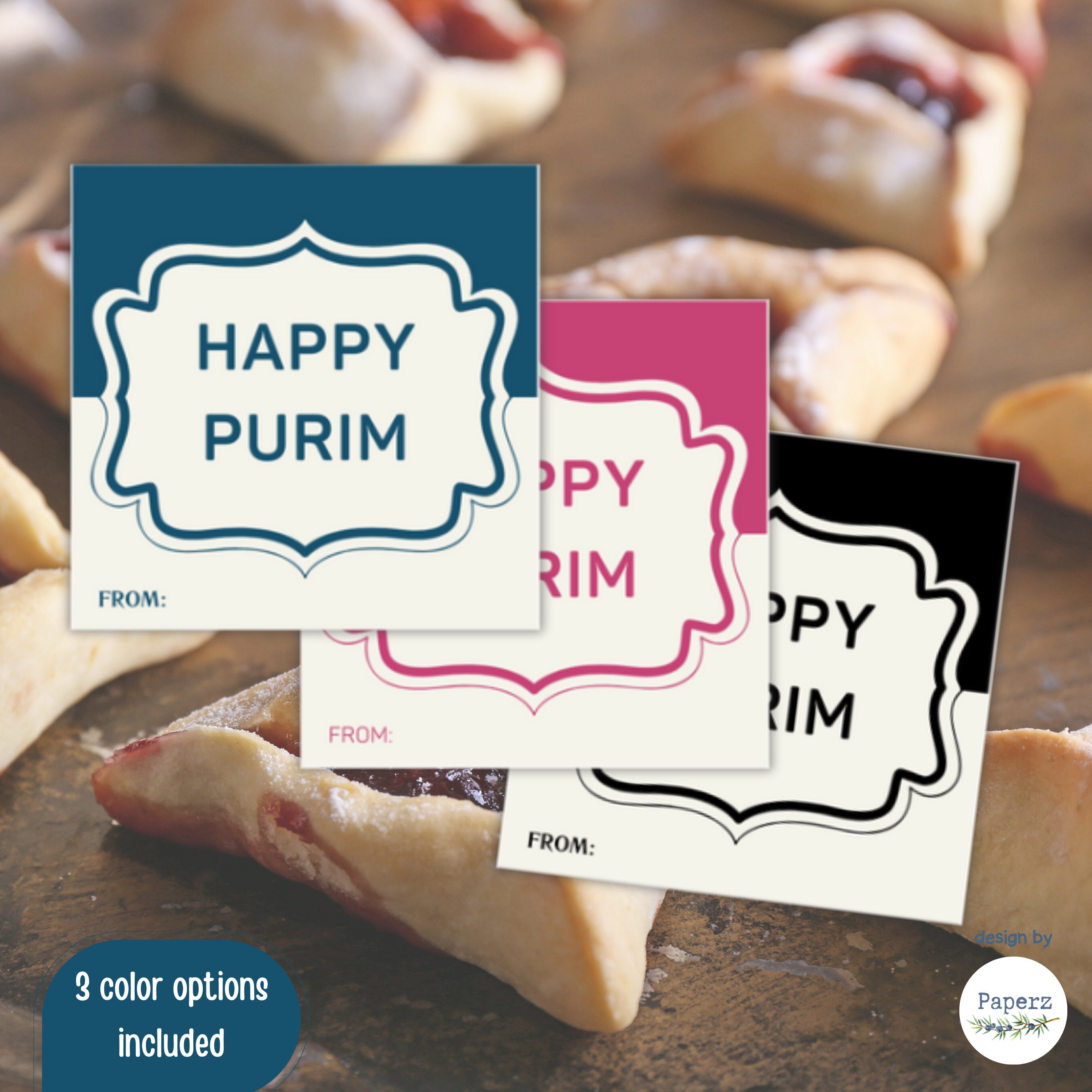 Elegant Purim Labels, Stickers Printable Mishloach Manot Tags, Purim ...