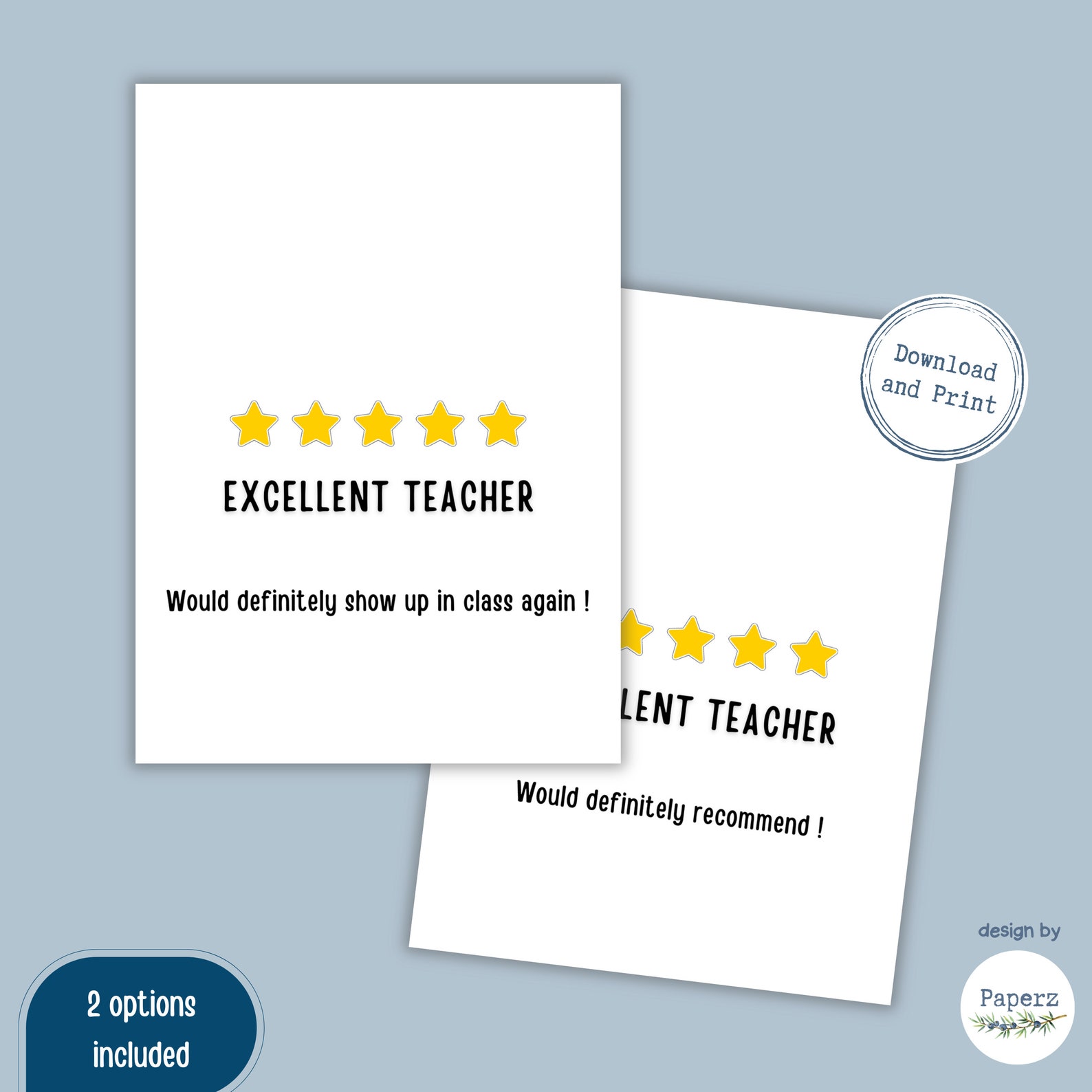 Teacher Appreciation Printable Card, Last Day of School Teacher Thank ...