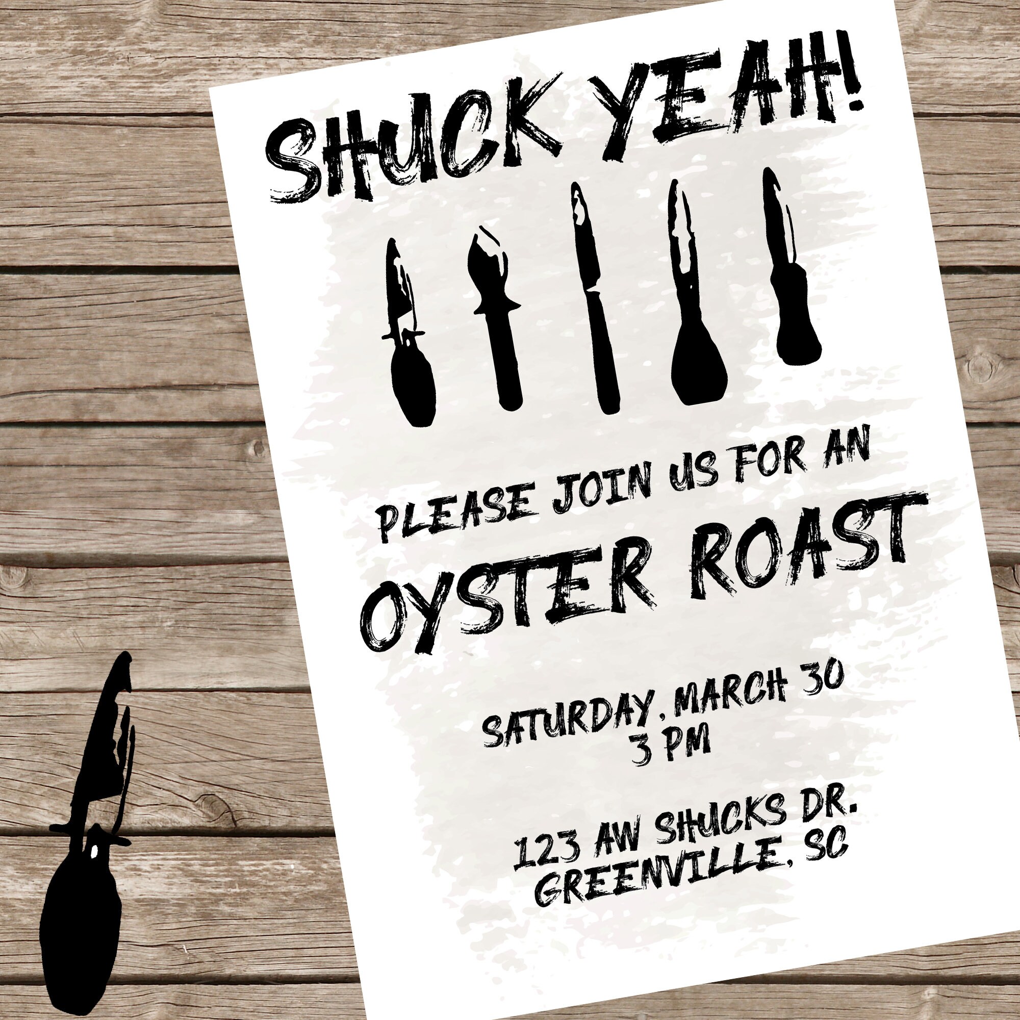 Shuck Yeah Oyster Roast Invitation - Etsy