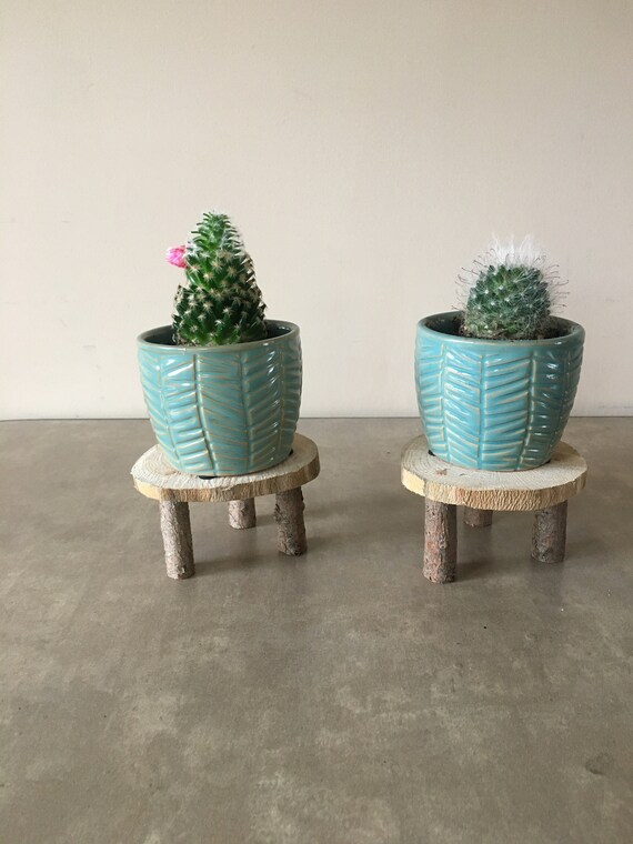 Miniature Oak Wood Plant Stands/miniature Tables Set of 2 - Etsy