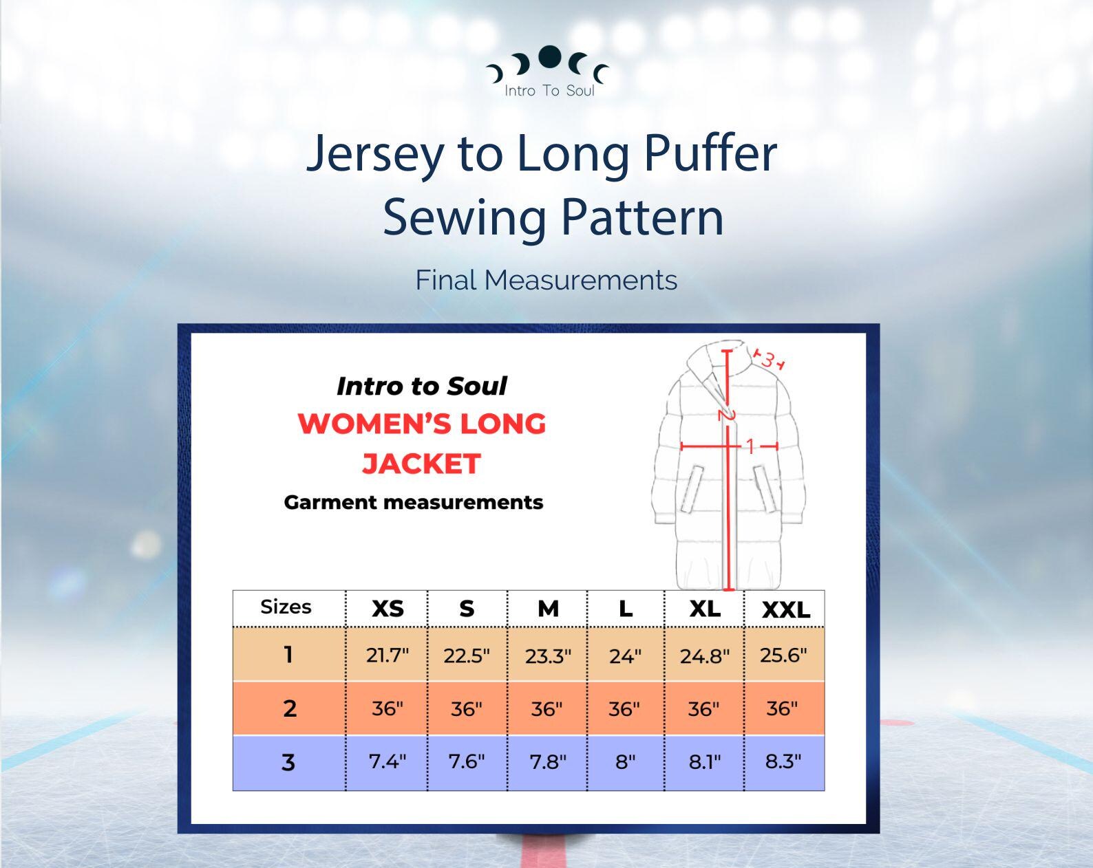 NEW* Jersey to Long Puffer Jacket SEWING PATTERN - Etsy