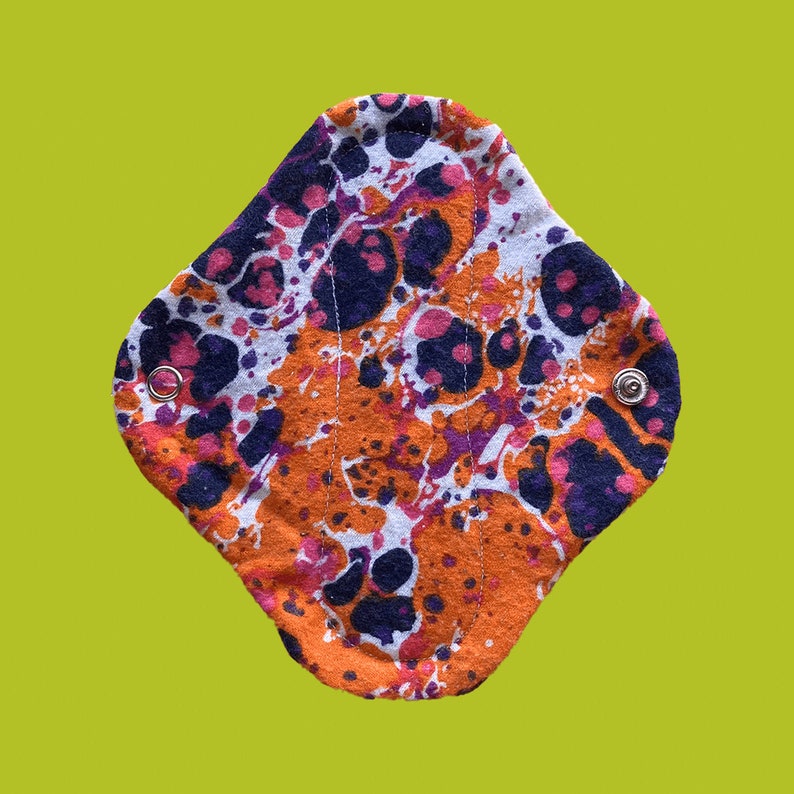 Purple and Orange Splatter / Oil Spill Fabric Cloth Pad 100% Cotton - Etsy