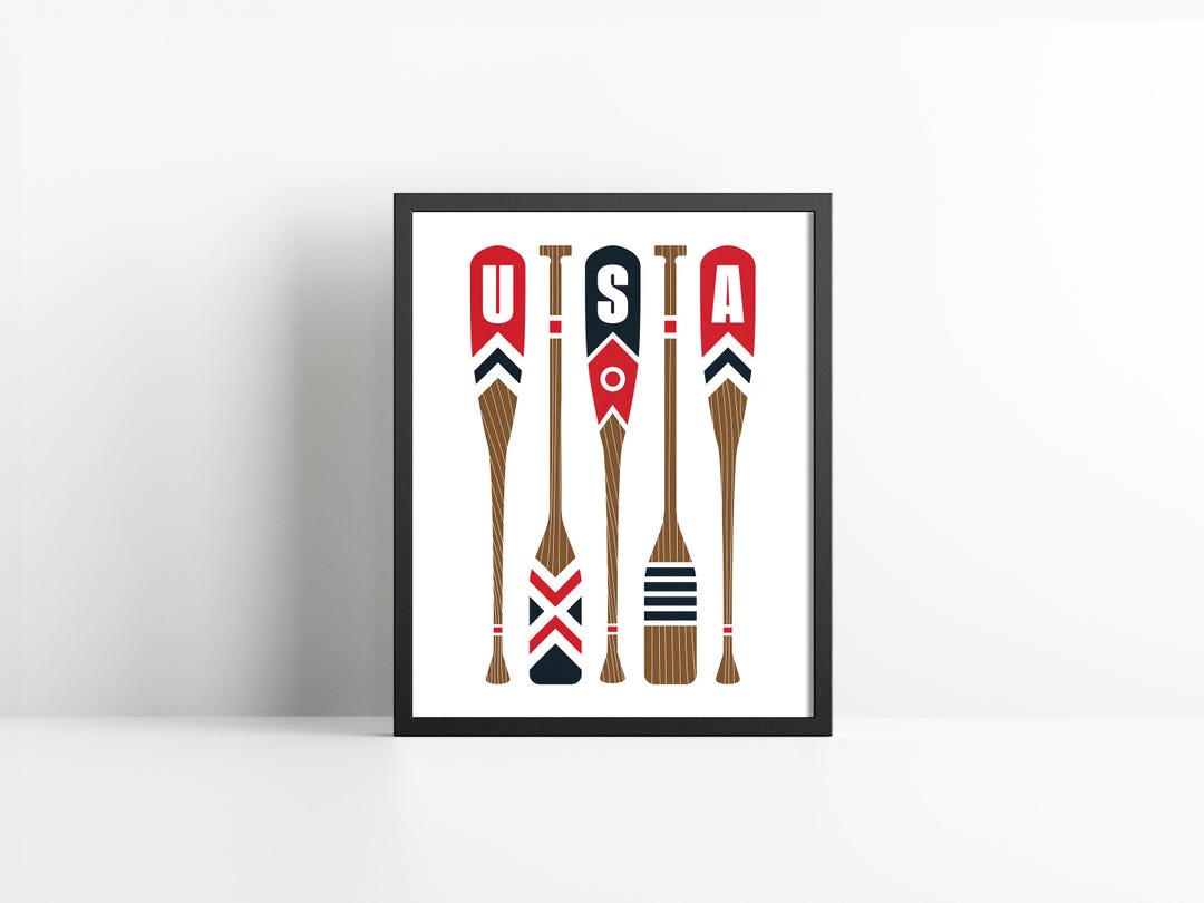 USA Oars Poster, Outdoorsy Wall Art, Camping Art Print, Kid's Room ...