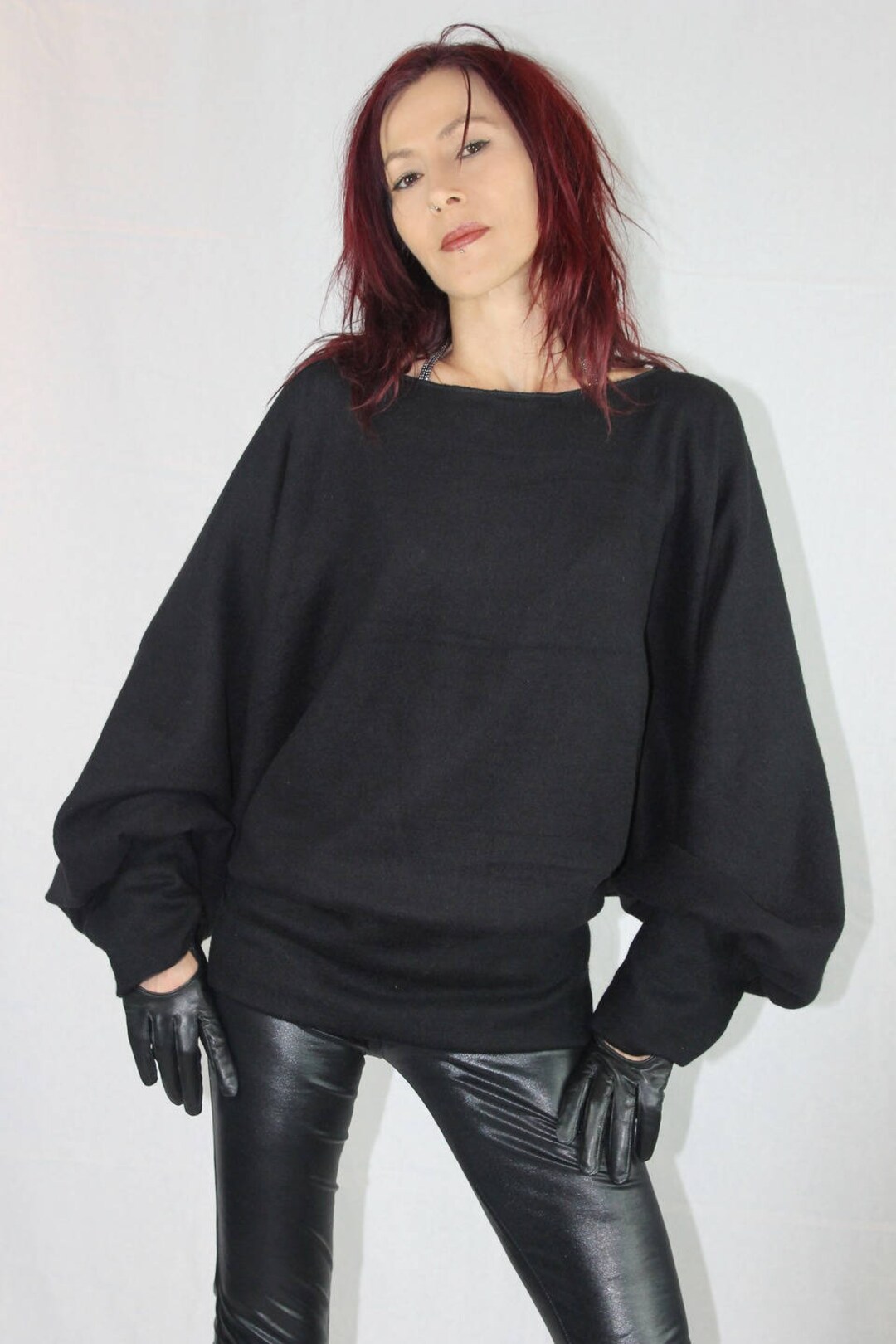 Black Bat Sweater Very Loose and Tightened on the Woolen Hips - Etsy