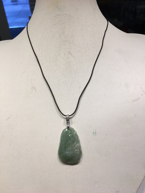 Jadeite Necklace Black String Jade Necklace Everyday Necklaces Jade Pendant String Necklaces Jade Necklace Etsy UK