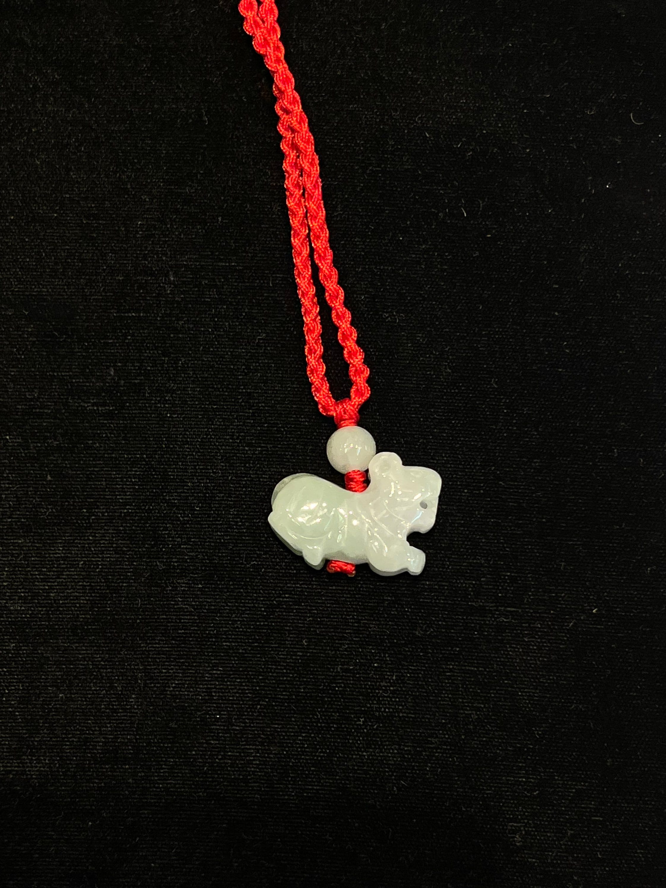 Jadeite Tiger Necklace, Red String Jade Necklace, Everyday Necklaces ...