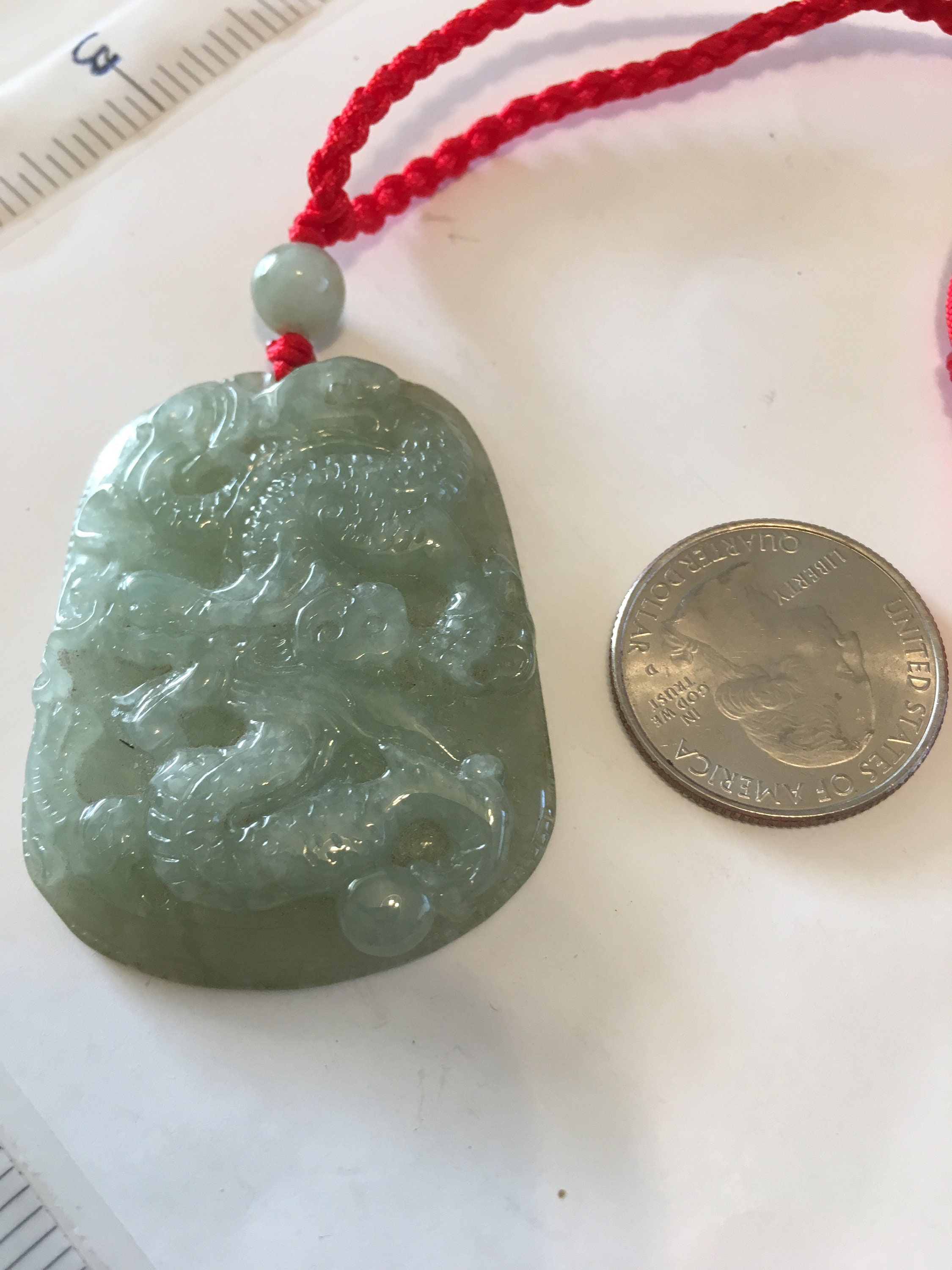 Jadeite Dragon Necklace, Red String Jade Zodiac Necklaces, &red String ...
