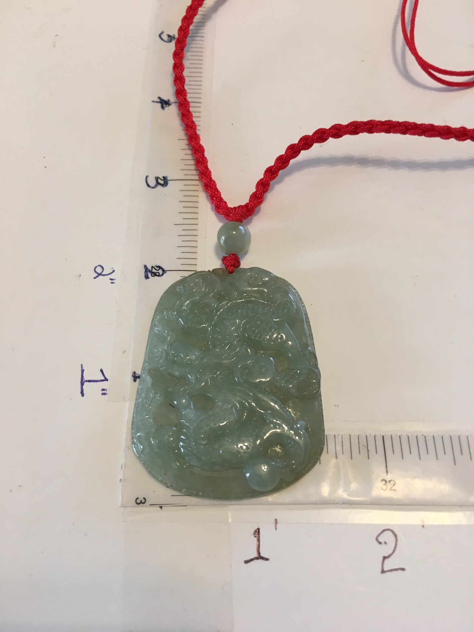 Jadeite Dragon Necklace, Red String Jade Zodiac Necklaces, &red String ...