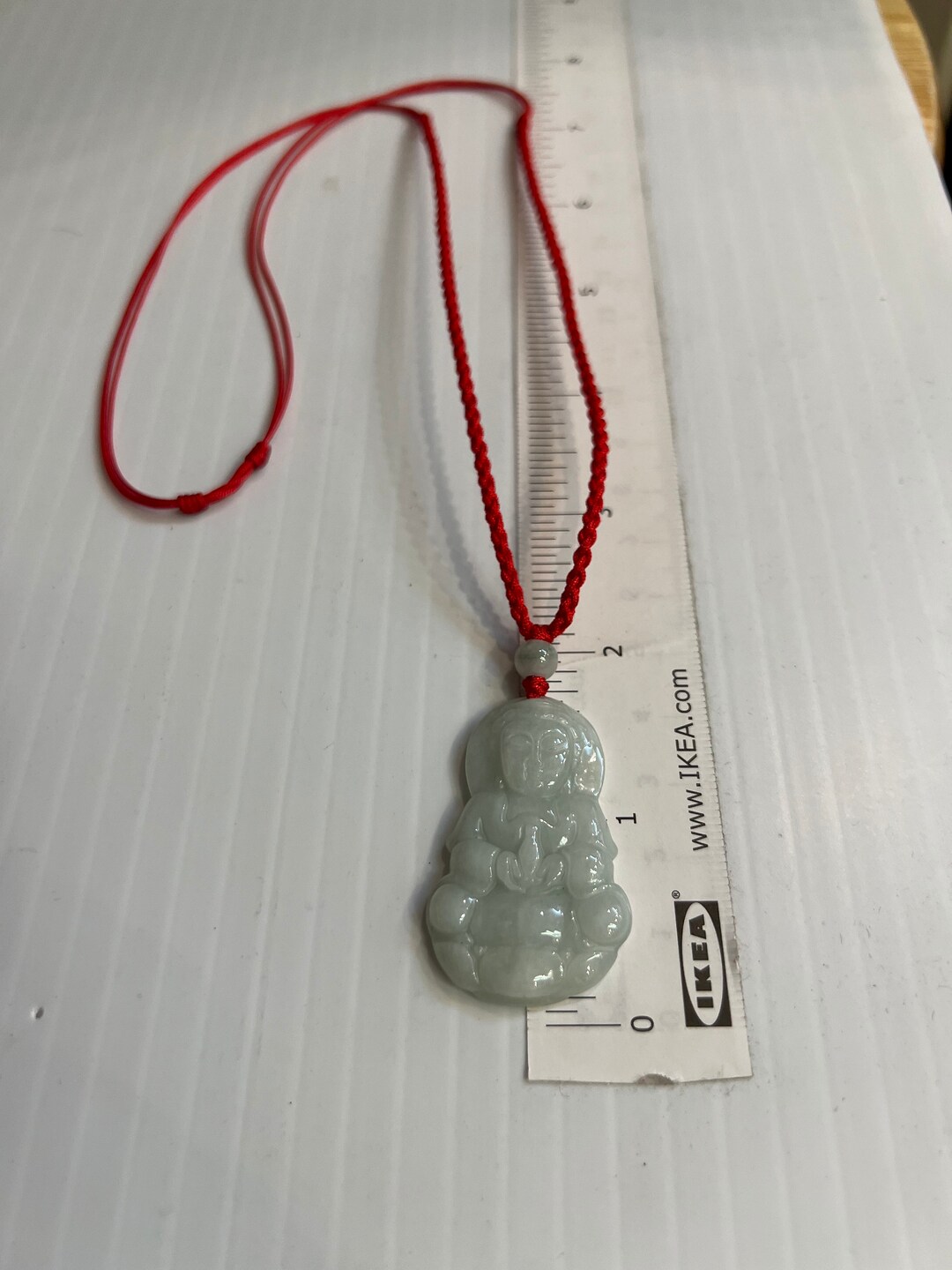 Jadeite Kuan Yin Necklace, Red String . Jade Everyday Necklaces, - Etsy