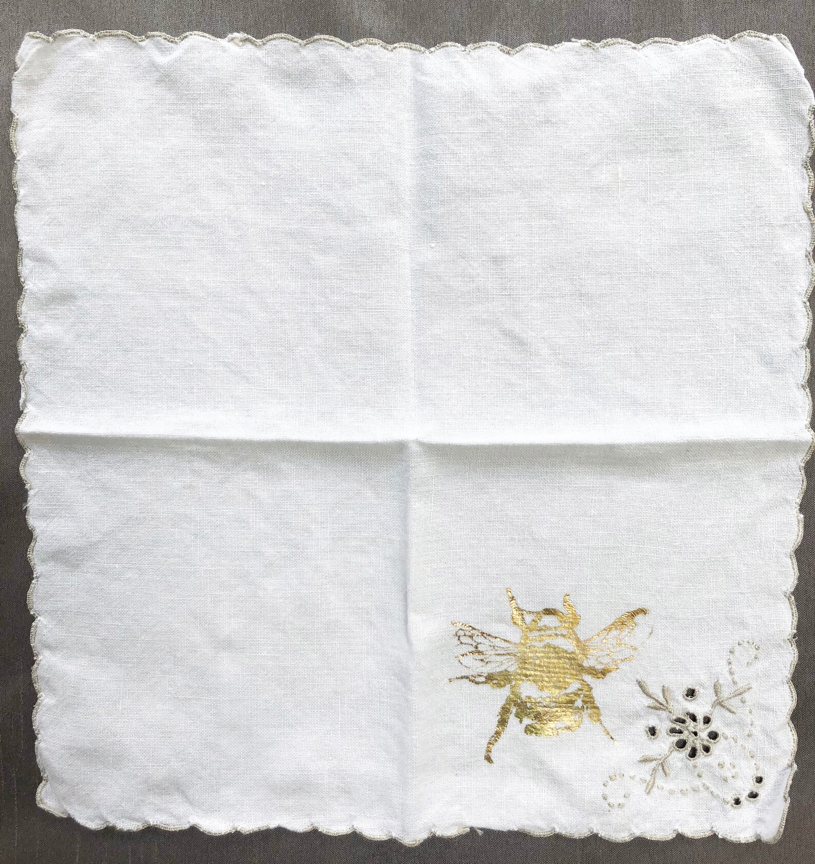 Vintage White Linen Afternoon Tea Napkins With Hand Screen - Etsy