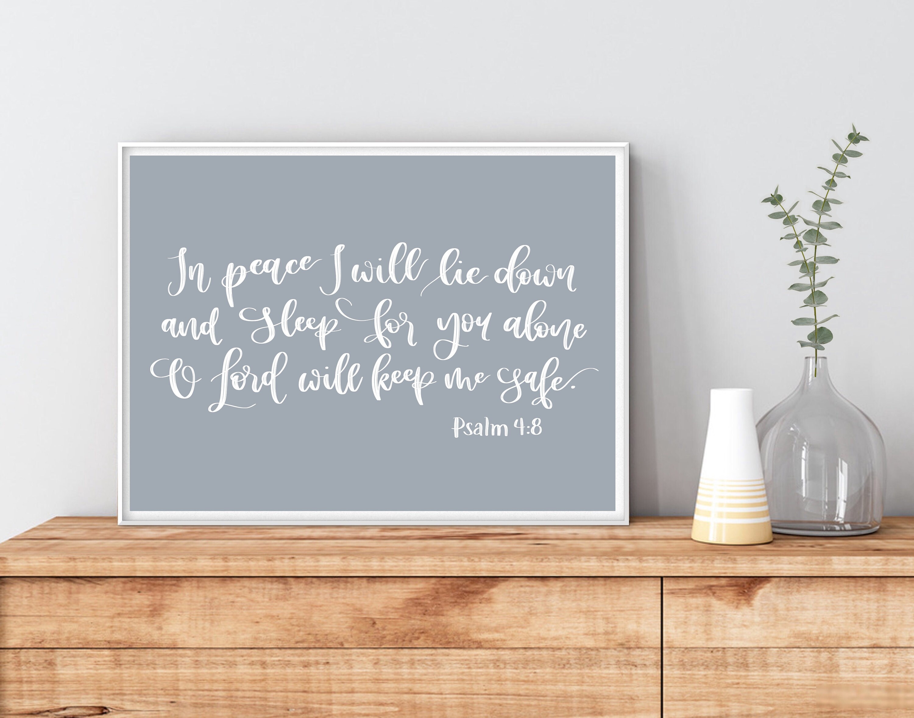 Psalm 4:8 Print - Etsy