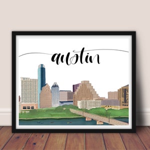 Austin Skyline - Texas Digital Print - Etsy