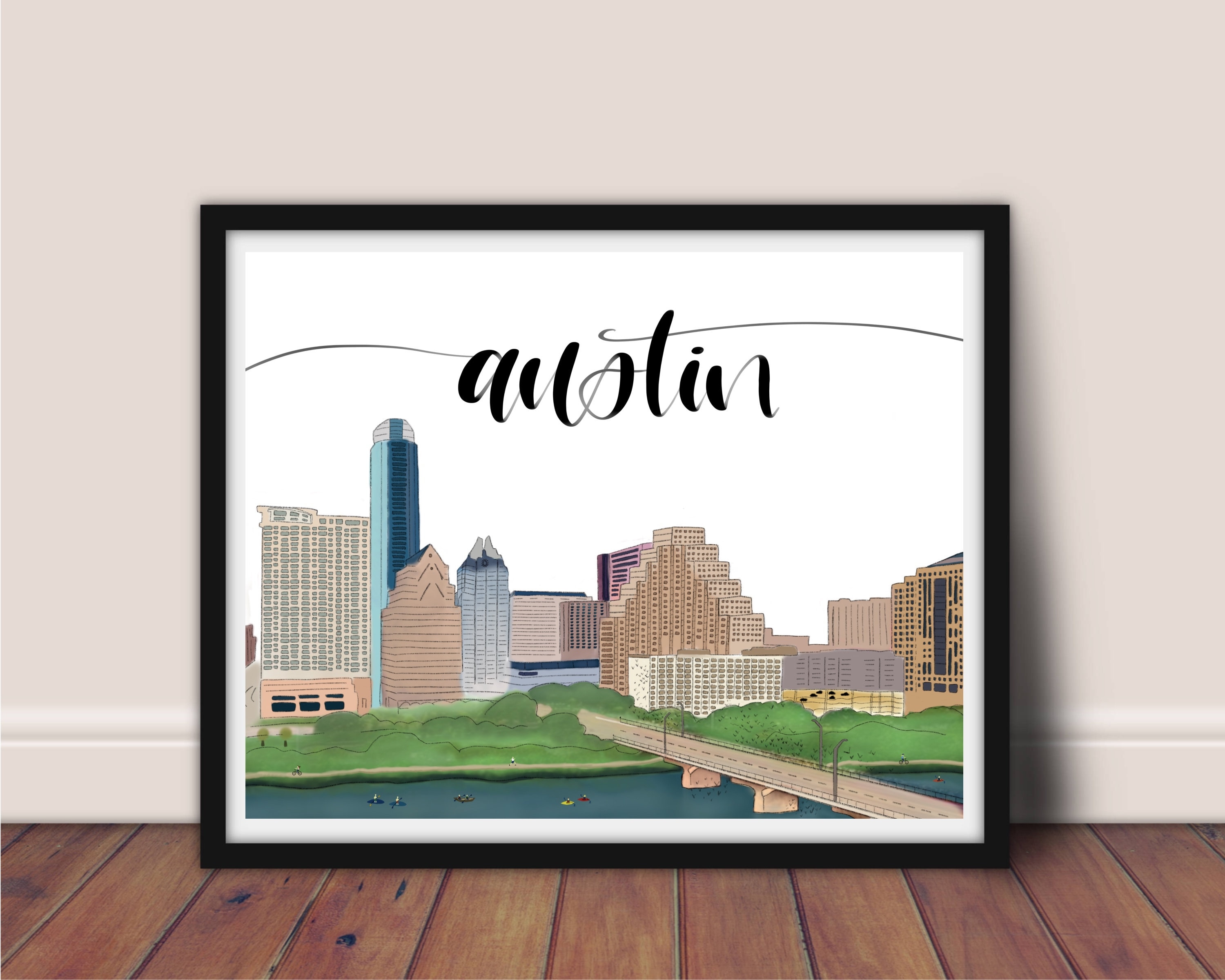 Austin Skyline Texas Digital Print - Etsy