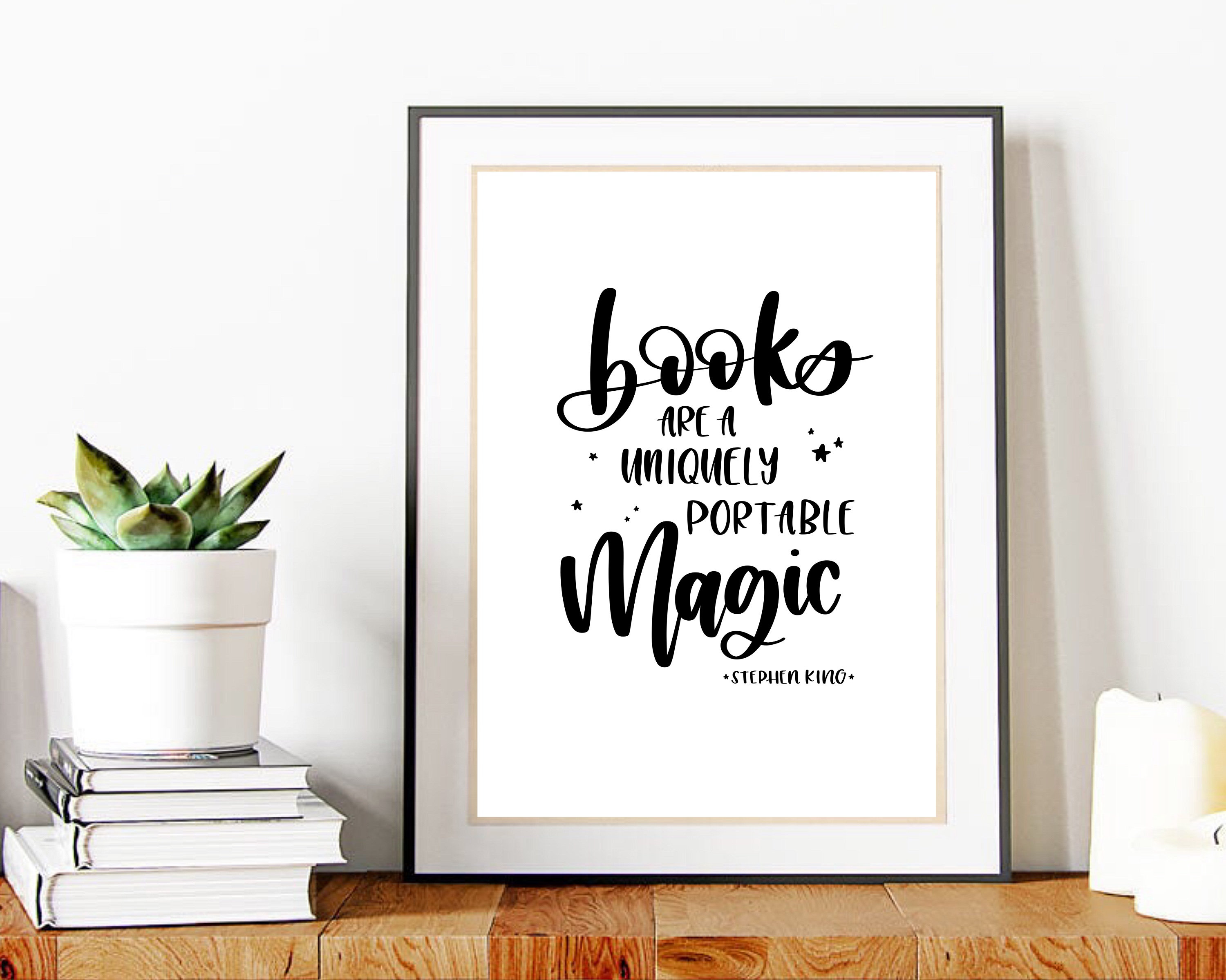 Books Are a Uniquely Portable Magic Digital Print - Etsy