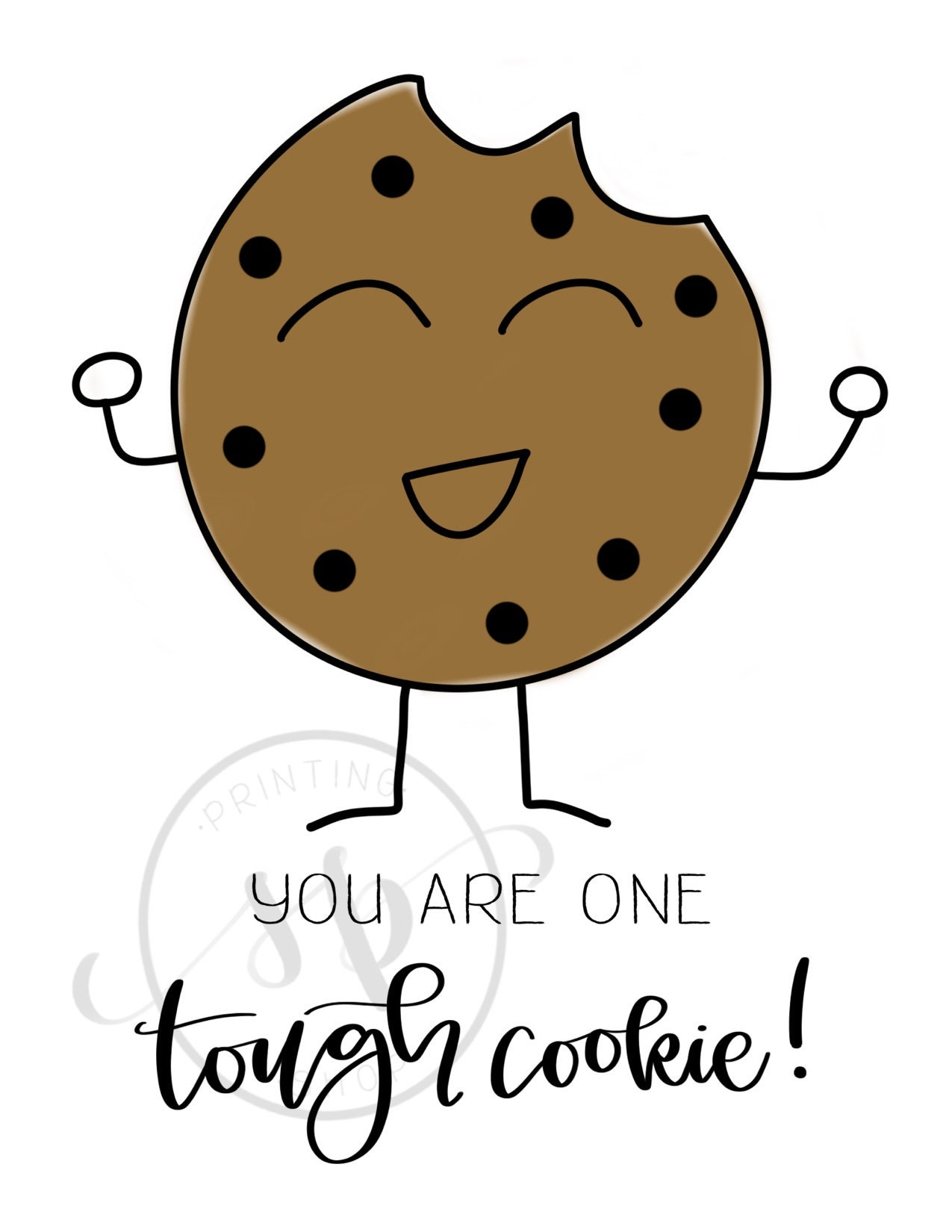 You Are One Tough Cookie Card - A2 4 1/4 X 5 1/2 Digital Print - Etsy