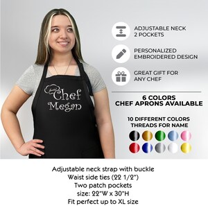 Personalized Chef Apron | Custom Name Embroidery, Gifts for Cooks, Chef ...