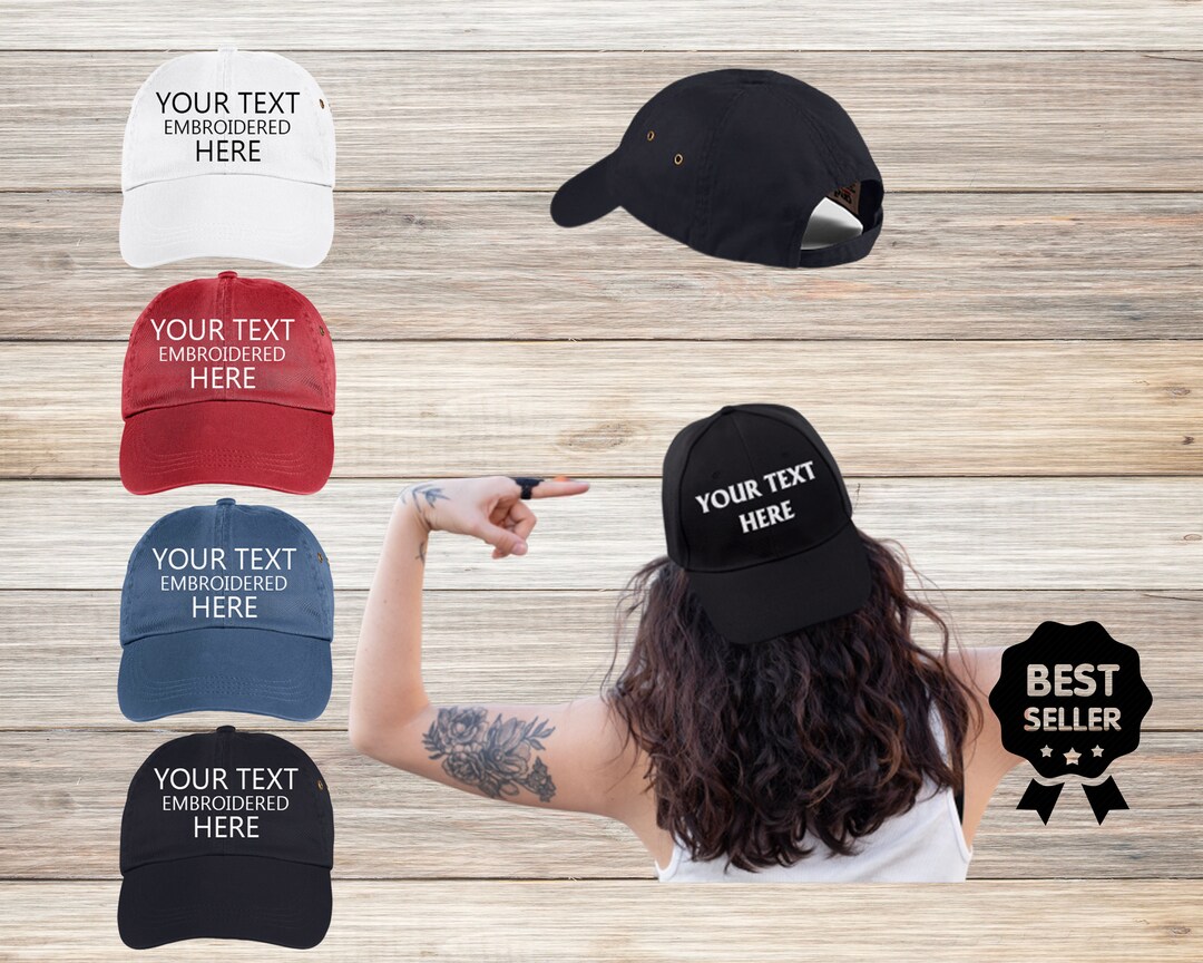 CUSTOMIZE Personalized Custom Hat Monogrammed Your Text Here ...