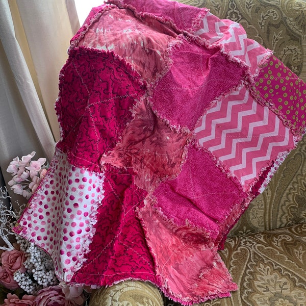 Hot Pink Rag Quilt - Etsy
