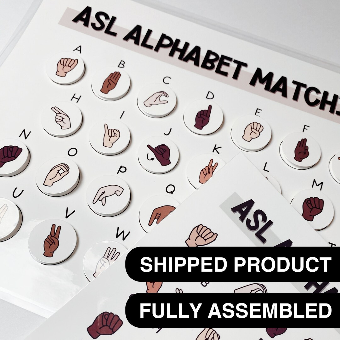 ASL Alphabet Matching Chart Skin Tones Fully Assembled Activity - Etsy UK