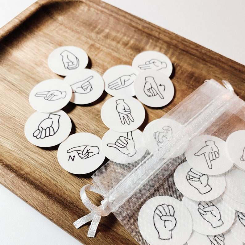 ASL Alphabet Matching Chart Transparent Hands Fully Assembled Activity ...