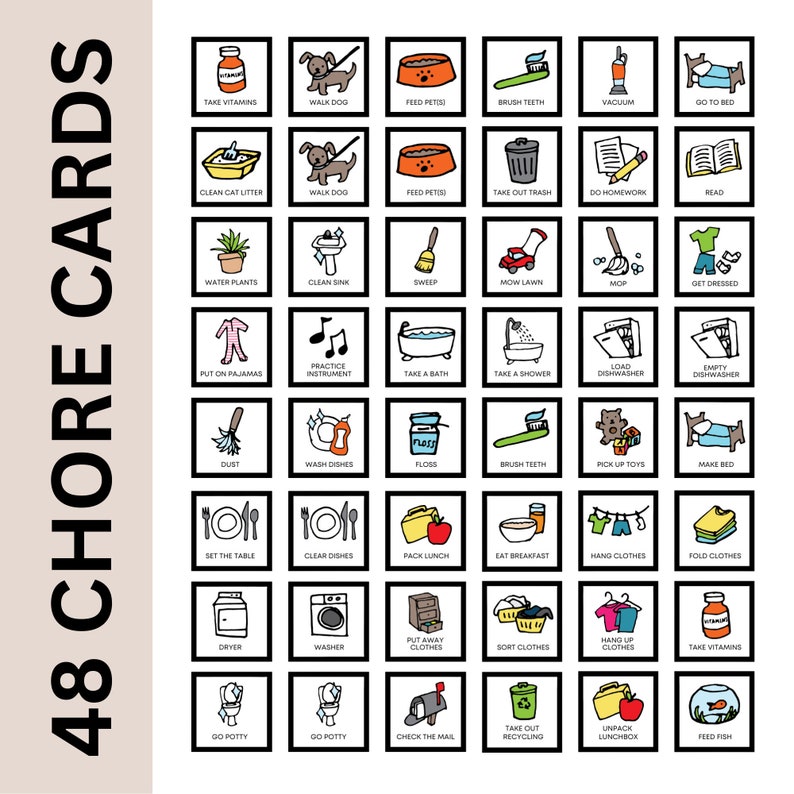 Kids Chore Chart | Fully Assembled | Morning and Evening Tasks | Daily ...