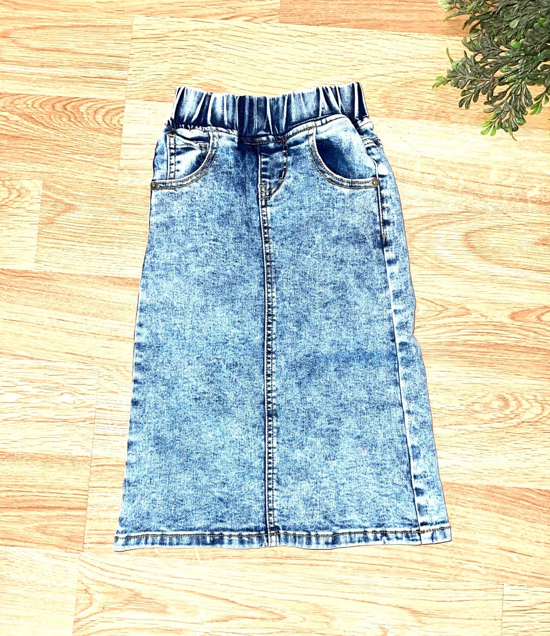Girls Medium Indigo Acid Wash Skirt - Etsy