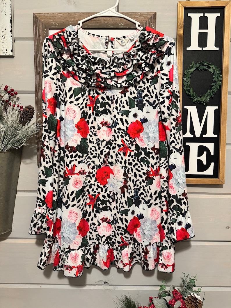 Ladies Floral Cheetah Tunic - Etsy