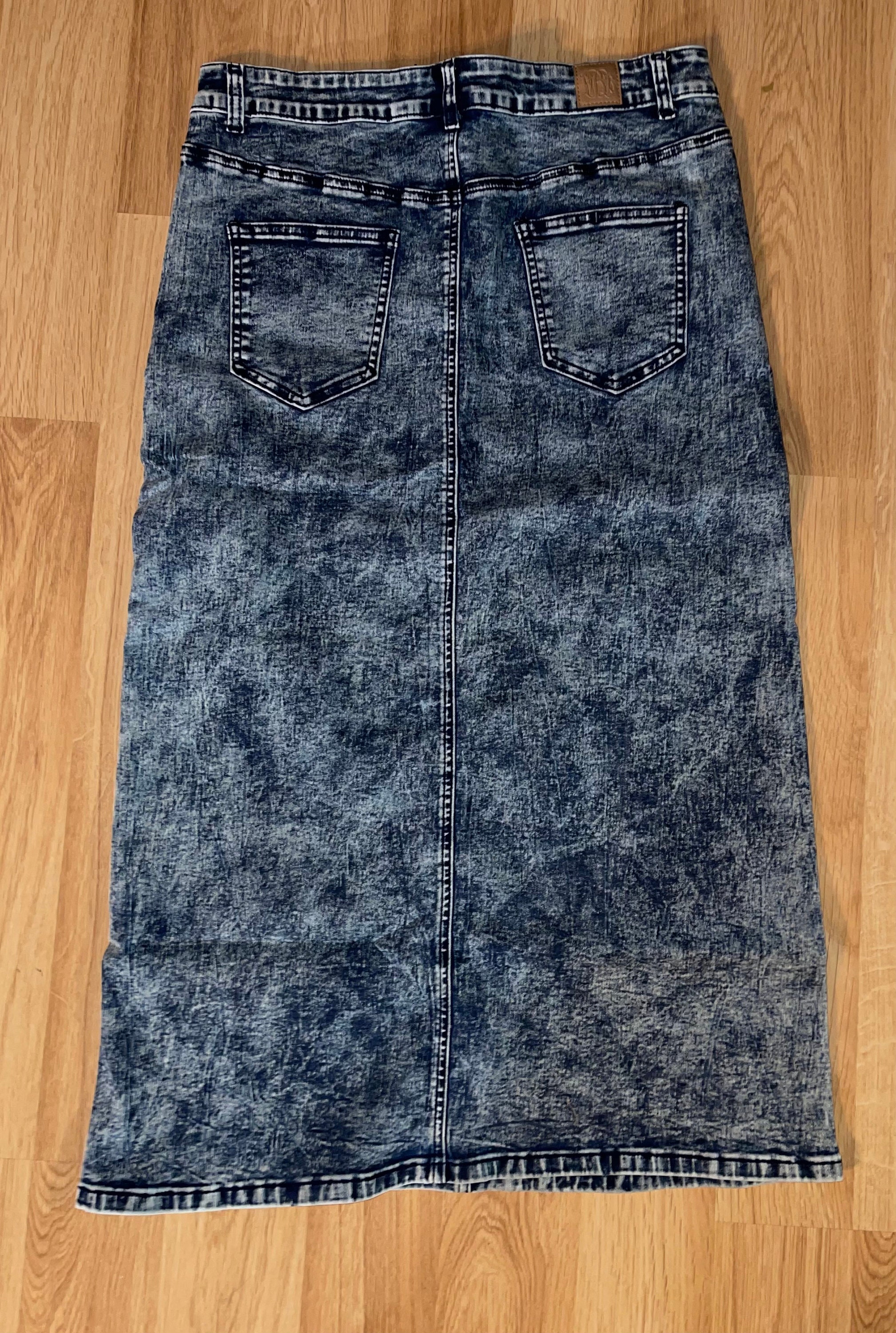 Dark Indigo Acid Wash Skirt - Etsy