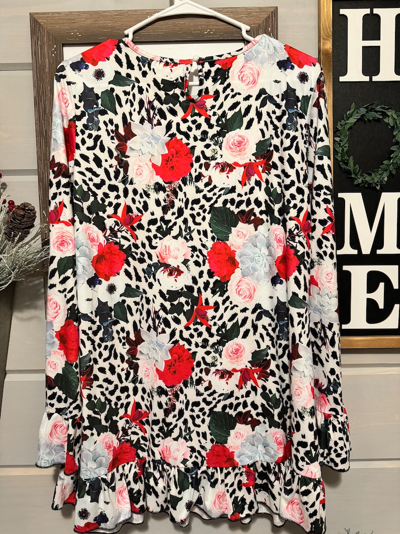 Ladies Floral Cheetah Tunic - Etsy