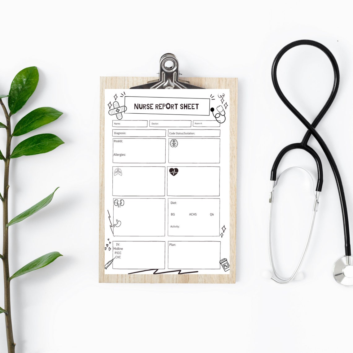 Nurse Report Sheet, Medical Surgical Nurse Brain Report Sheet Template ...