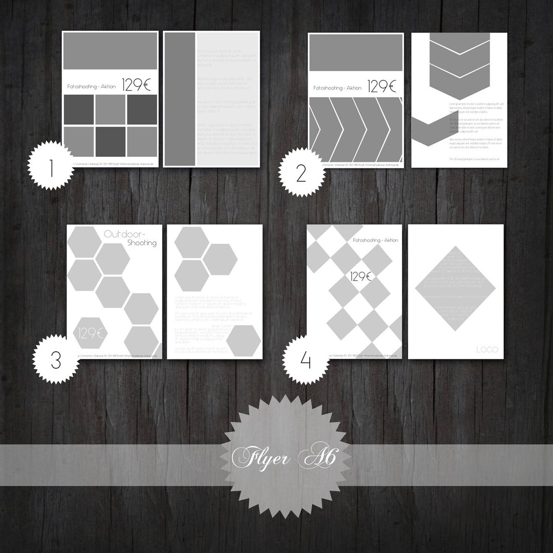 4 Flyer A6 Templates/masks Photoshop - Etsy